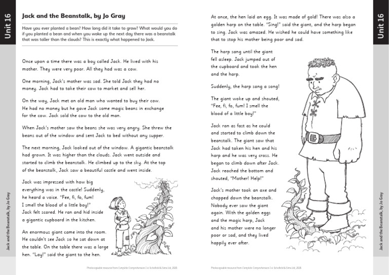 Comprehension Texts Year 1 Unlocked Pages 18 | PDF | Jack And The Beanstalk