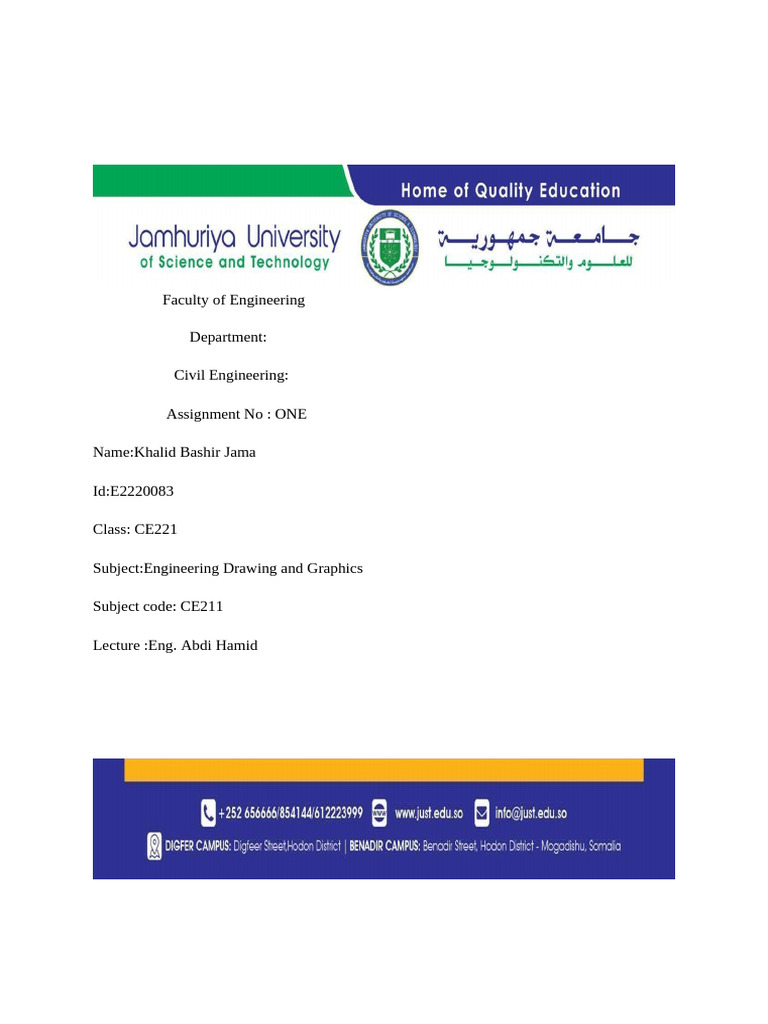 E2220083. Khalid Bashir Jama | PDF | Masonry | Drawing