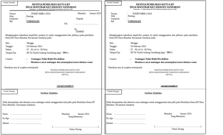 Undangan RT 01 New | PDF