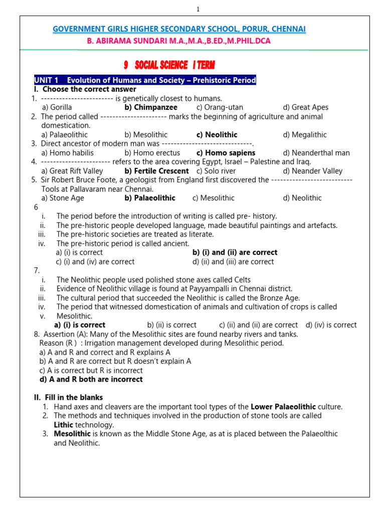 9th Grade Social Science Question Bank | PDF | Volcano | Babylonia