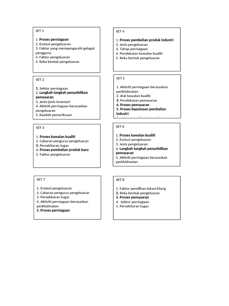 Set Kuiz Bab 1-3 Sem 1 2025 | PDF