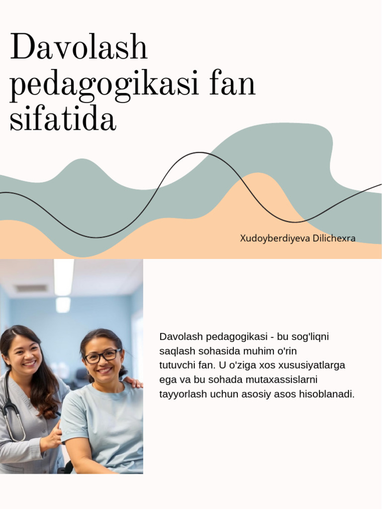 Davolash pedagogikasi fan sifatida | PDF