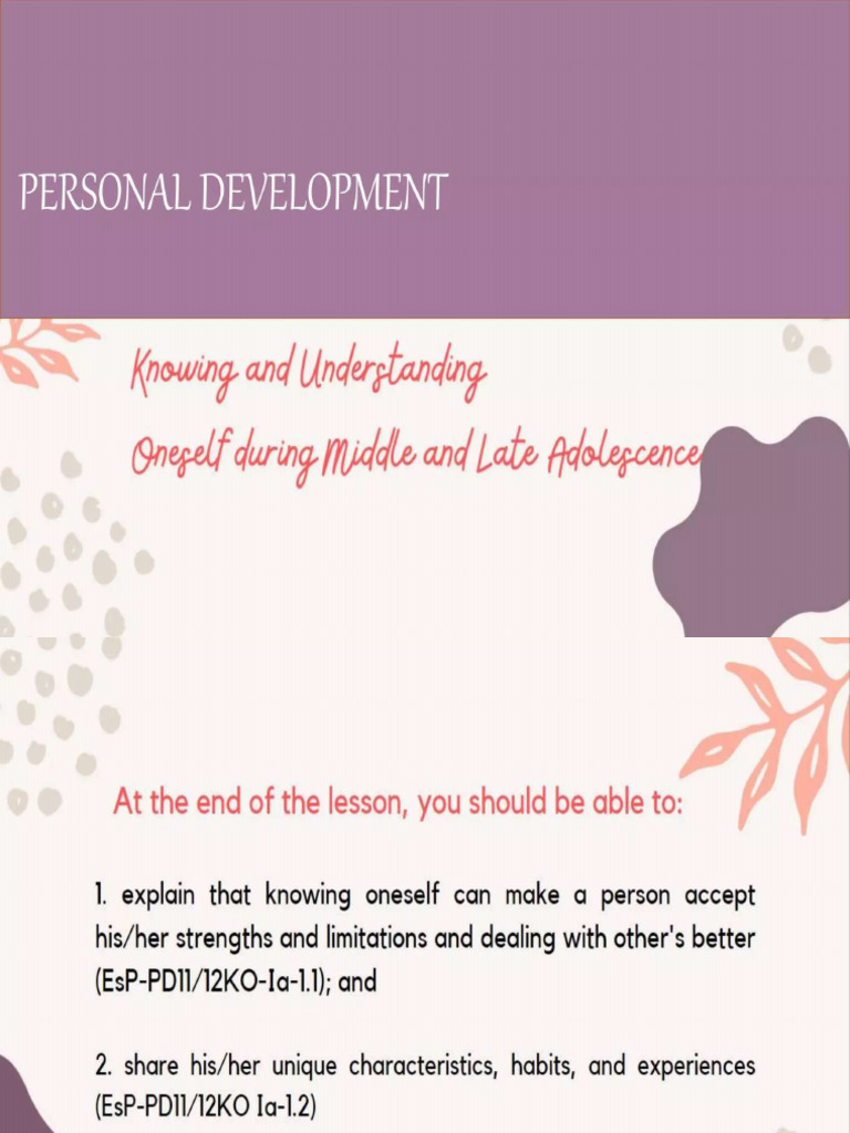 L1 KNOWING ONESELF | PDF