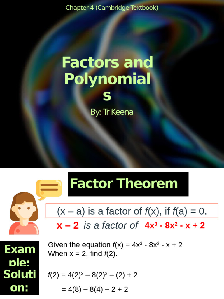 4.3- Division of polynomials - Factor Theorem | PDF