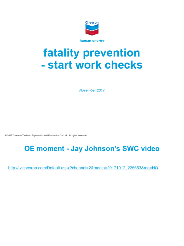 Start Work Checks Roll-Out Slide Deck - 9nov17 | PDF