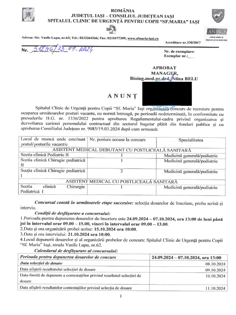 Anunt Concurs Asis 2 23092024 | PDF