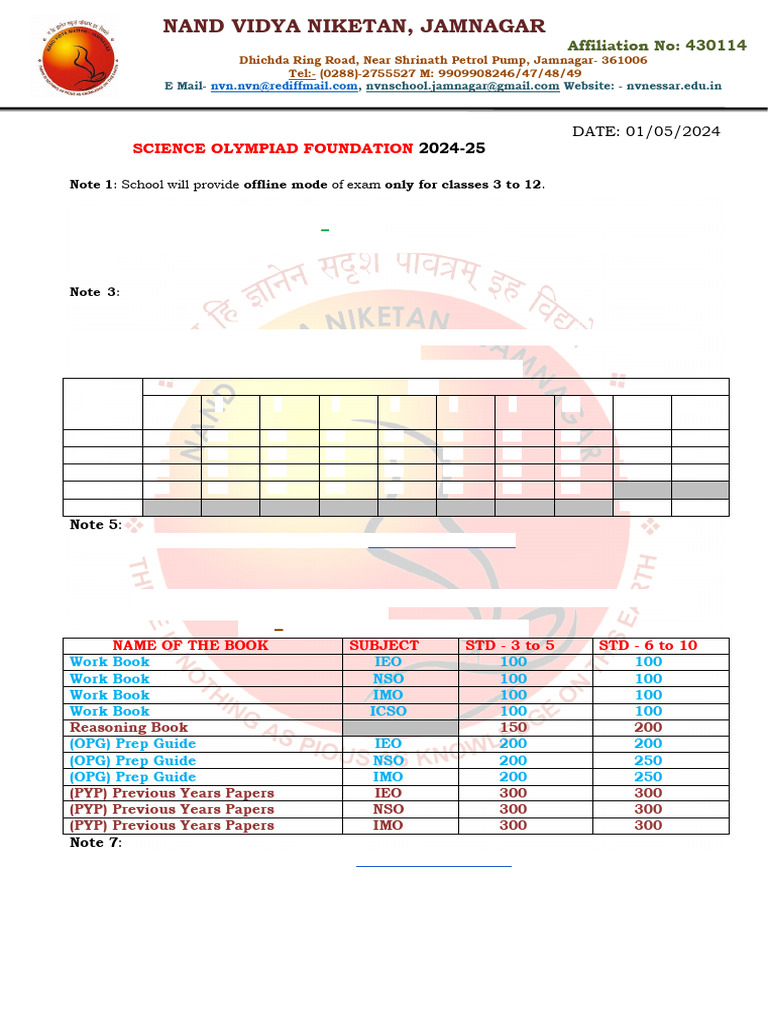 circular 4 - SOF 2024-25 | PDF