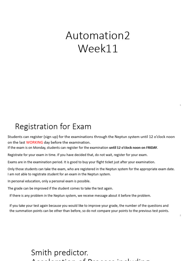 Automation2 Week11, PID, Smith | PDF | Applied Mathematics | Control Theory