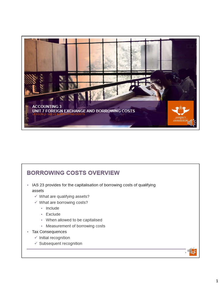 Unit 7 Lesson 2 Borrowing Costs | PDF | Deferred Tax | Expense