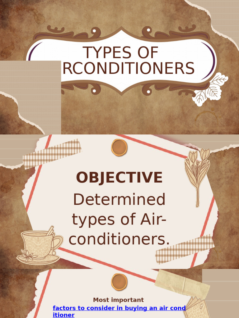 Types of Air Conditioners | PDF | Air Conditioning | Duct (Flow)
