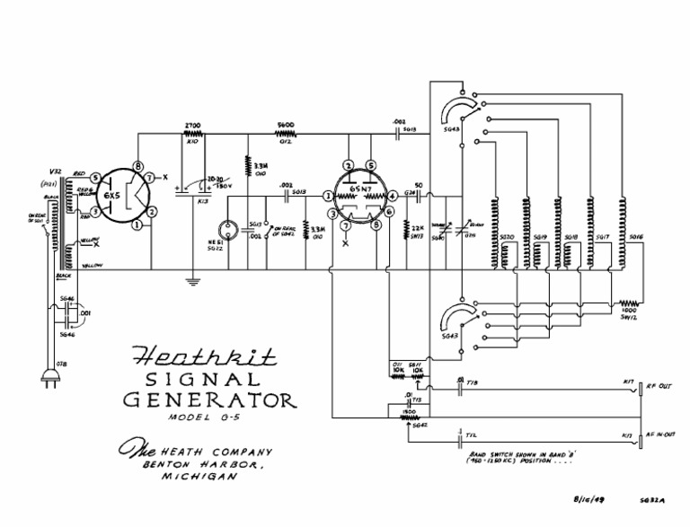 Heathkit G-5 Signal Generator (Schematic) | PDF