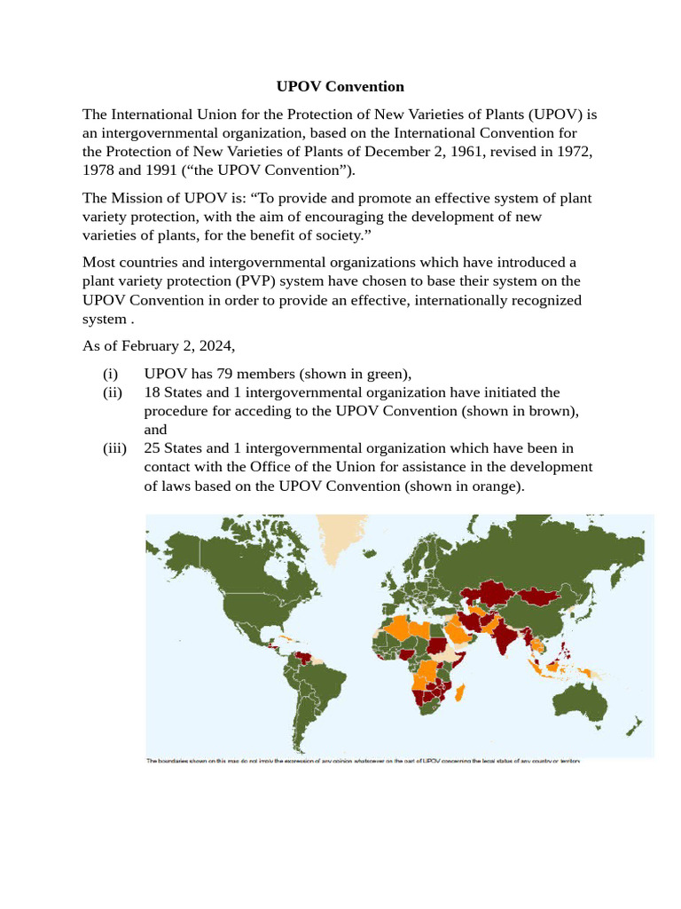 UPOV Convention (1) | PDF | Plants | Justice