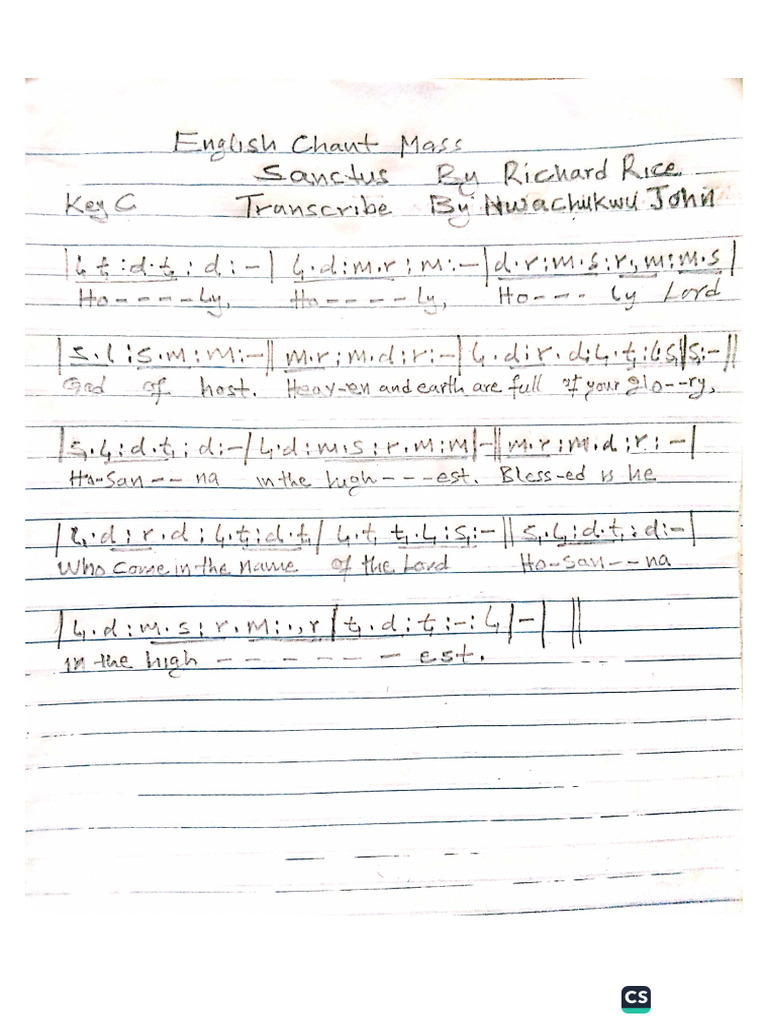 English Sanctus chant | PDF
