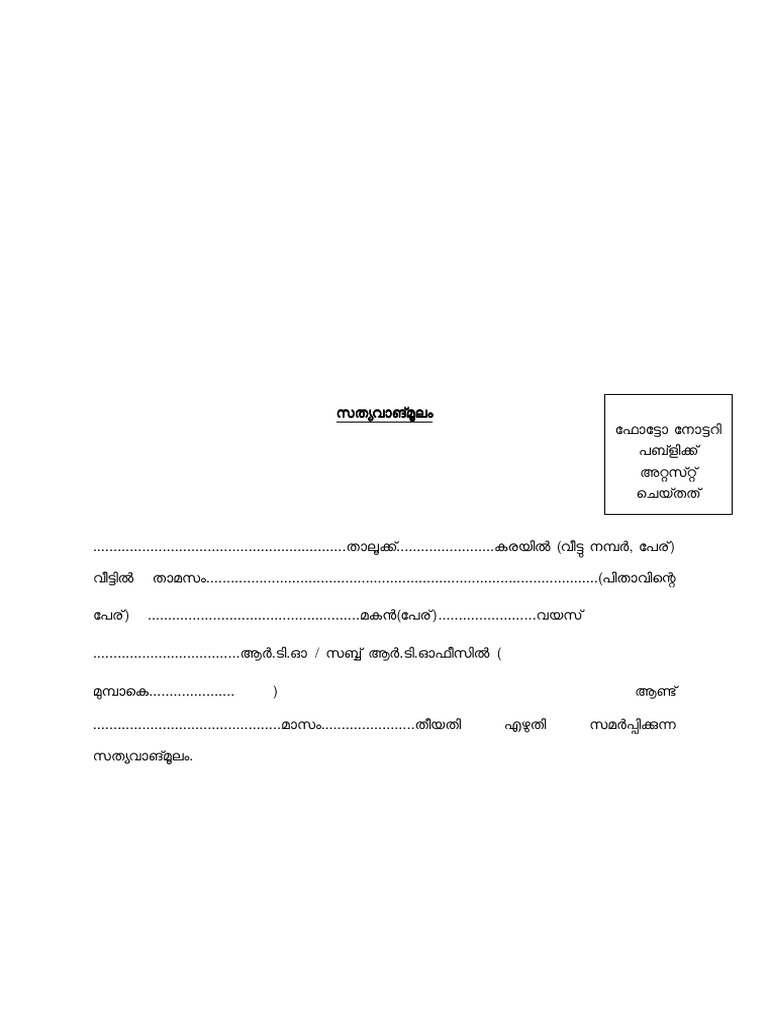 Affidavit for Duplicate Driving License - Copy-1 | PDF