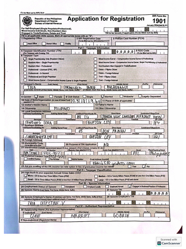 Application For Registration 1901 | PDF