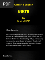 Birth Summary, Explanation, Word Meanings Class 11 | PDF