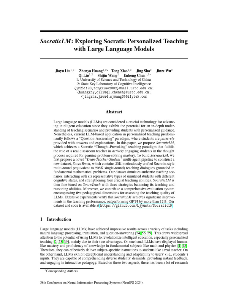 4310 SocraticLM Exploring Socr | PDF | Pedagogy | Teachers