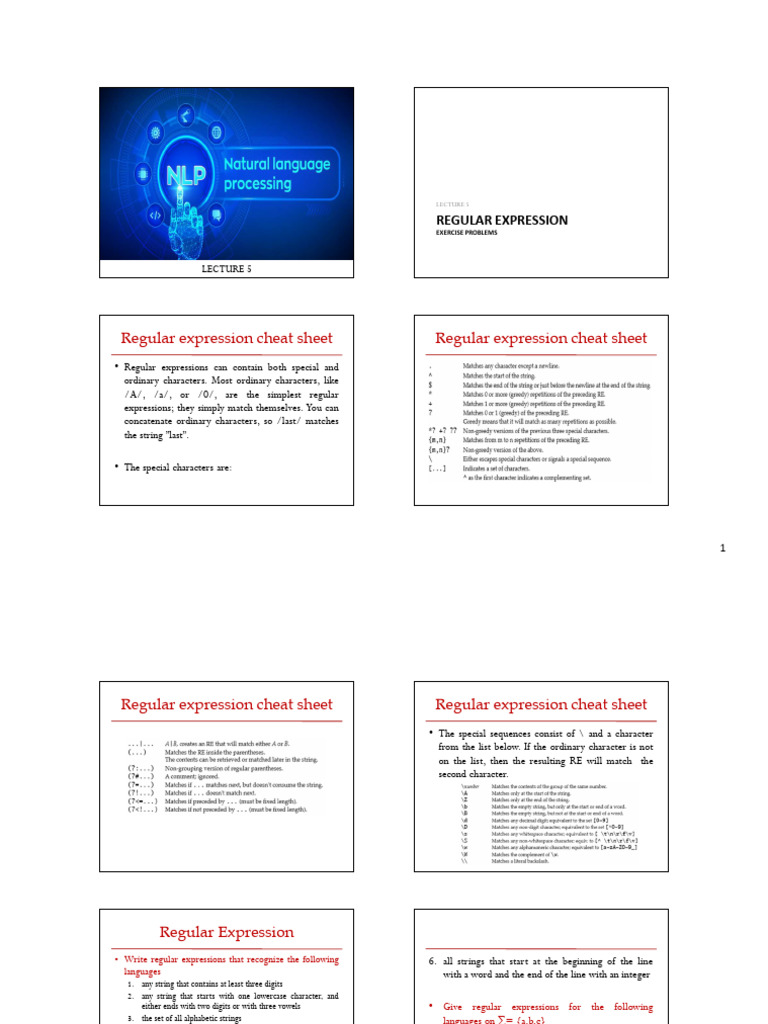 4 REGULAR EXPRESSION NUMERICALS | PDF | String (Computer Science) | Regular Expression