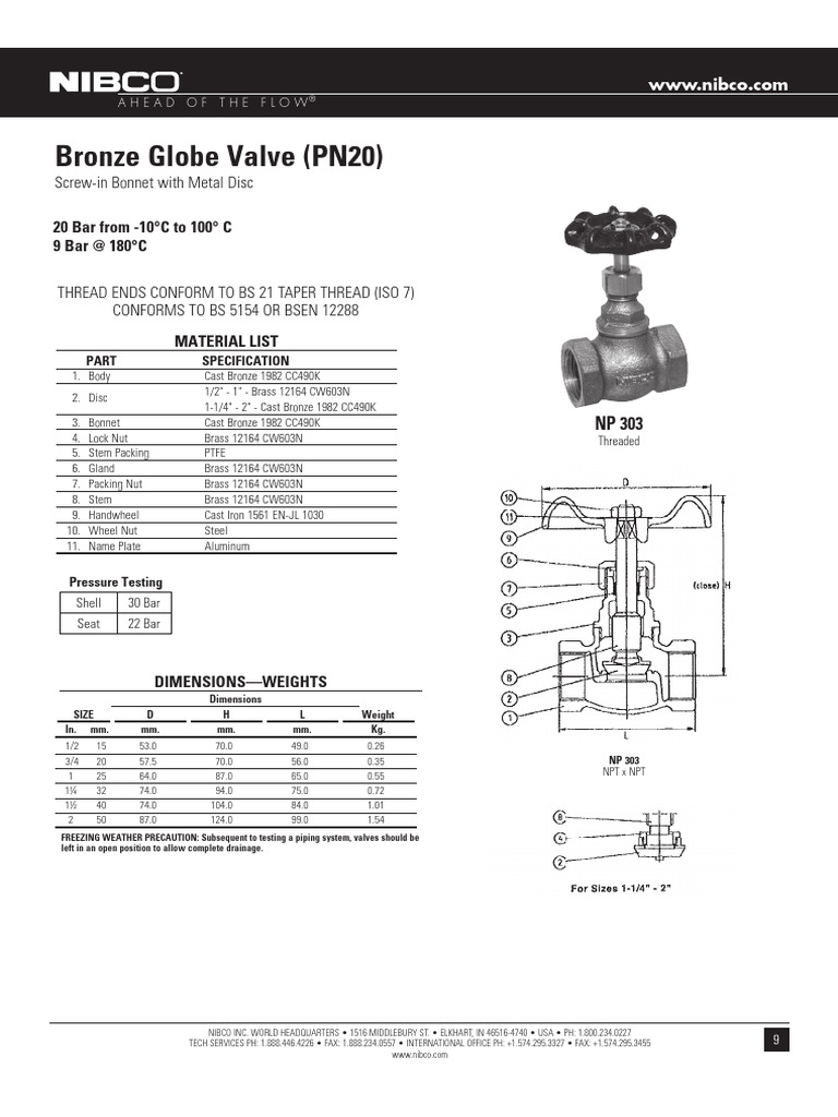 Globe-Valves-NP-303 | PDF | Valve | Plumbing