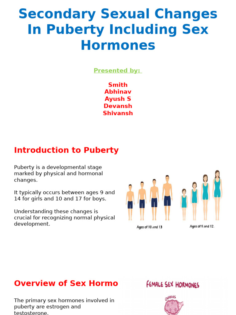 Secondary Sexual Changes In Puberty - 8 | PDF