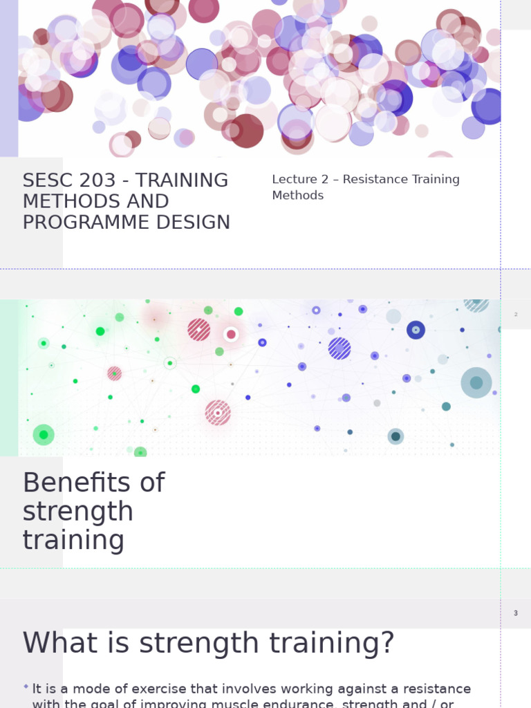 SESC 203 Lecture 2 (Resistance Training Methods) | PDF | Strength ...