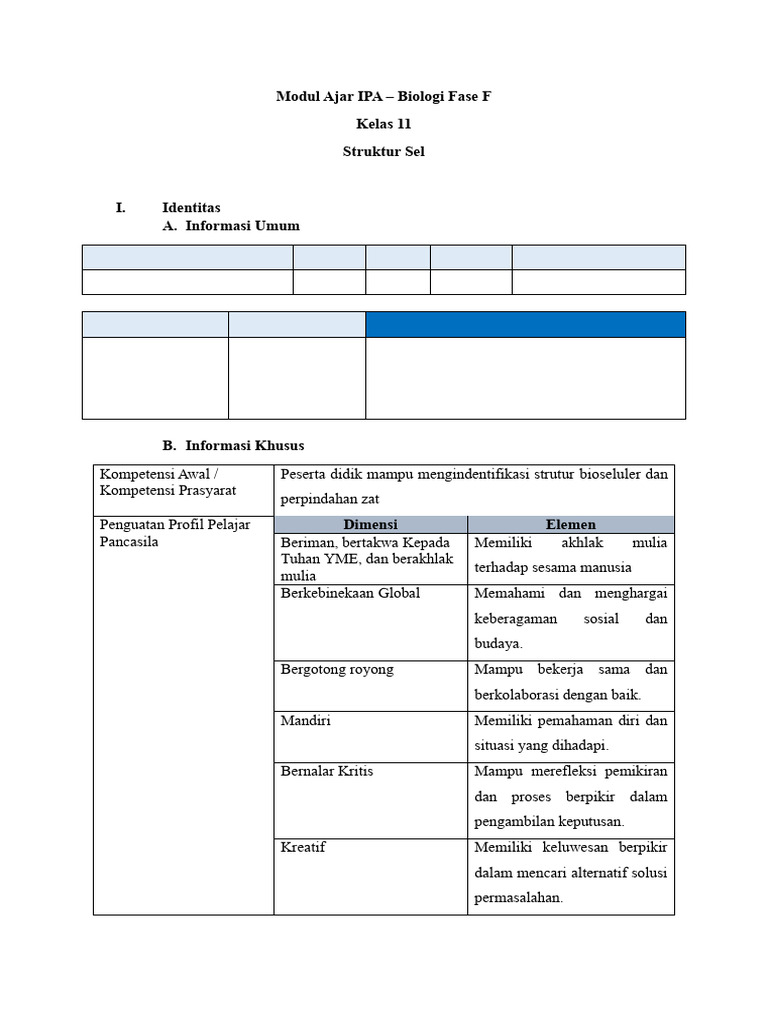 Modul Struktur Sel | PDF