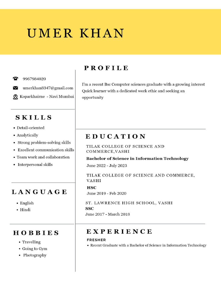 Umer Khan Resume | PDF
