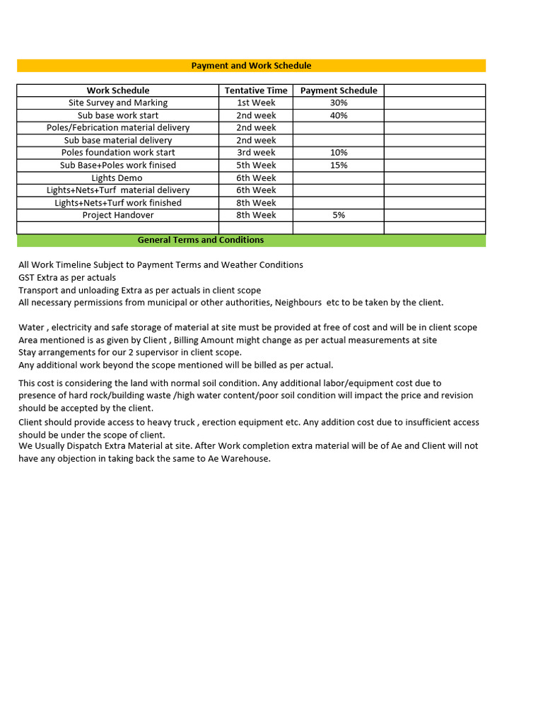 Detailsd Guideline For Payment and Work Schedule | PDF