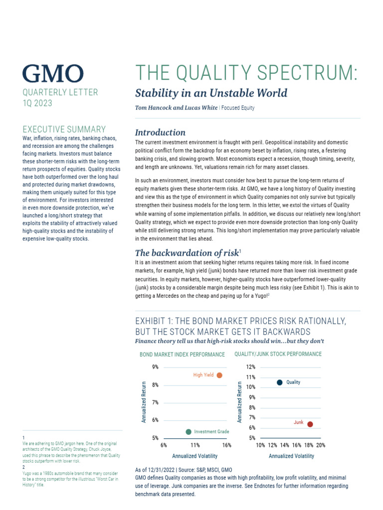 Gmo Quarterly Letter - 1q 2023 | PDF | Investing | Beta (Finance)