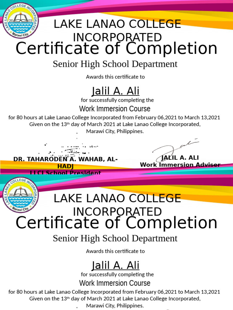 cert of completion | PDF