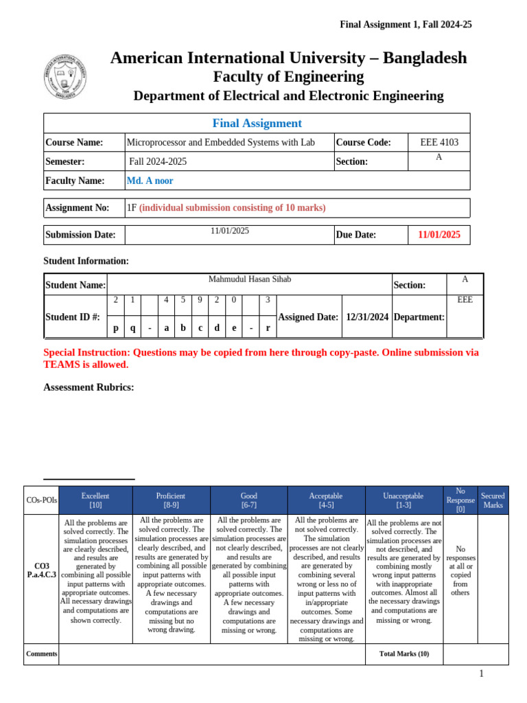 MES Final Assignment (21-45920-3) | PDF | Hertz | Electronics