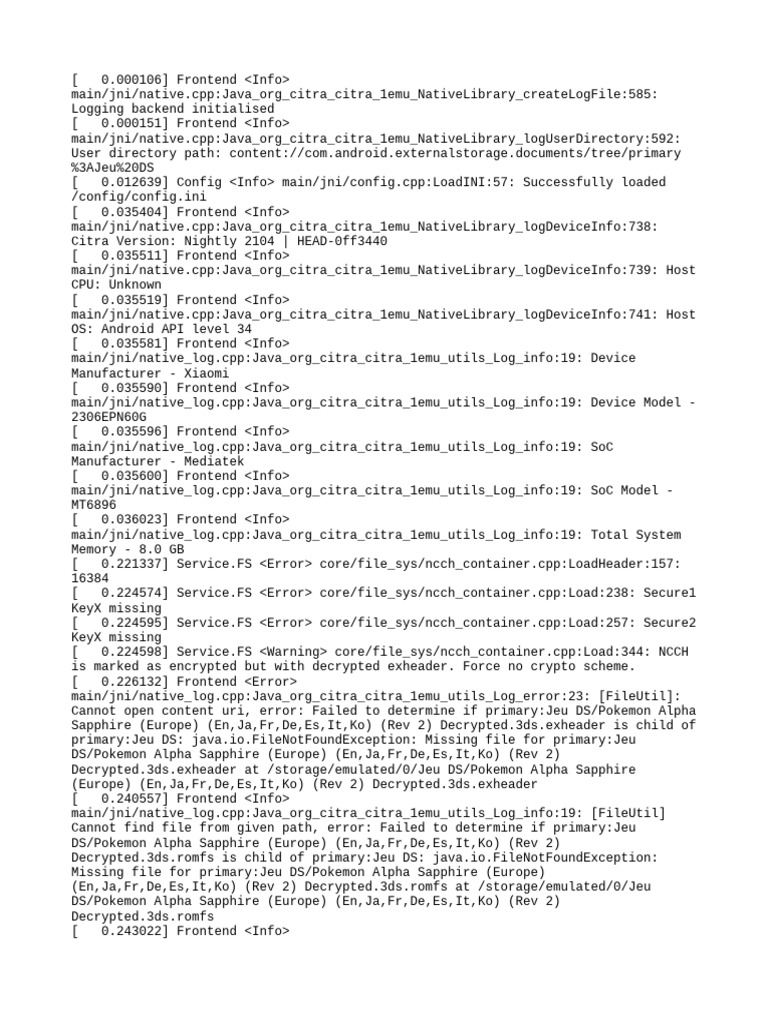 citra_log | PDF | Computing Platforms | Software