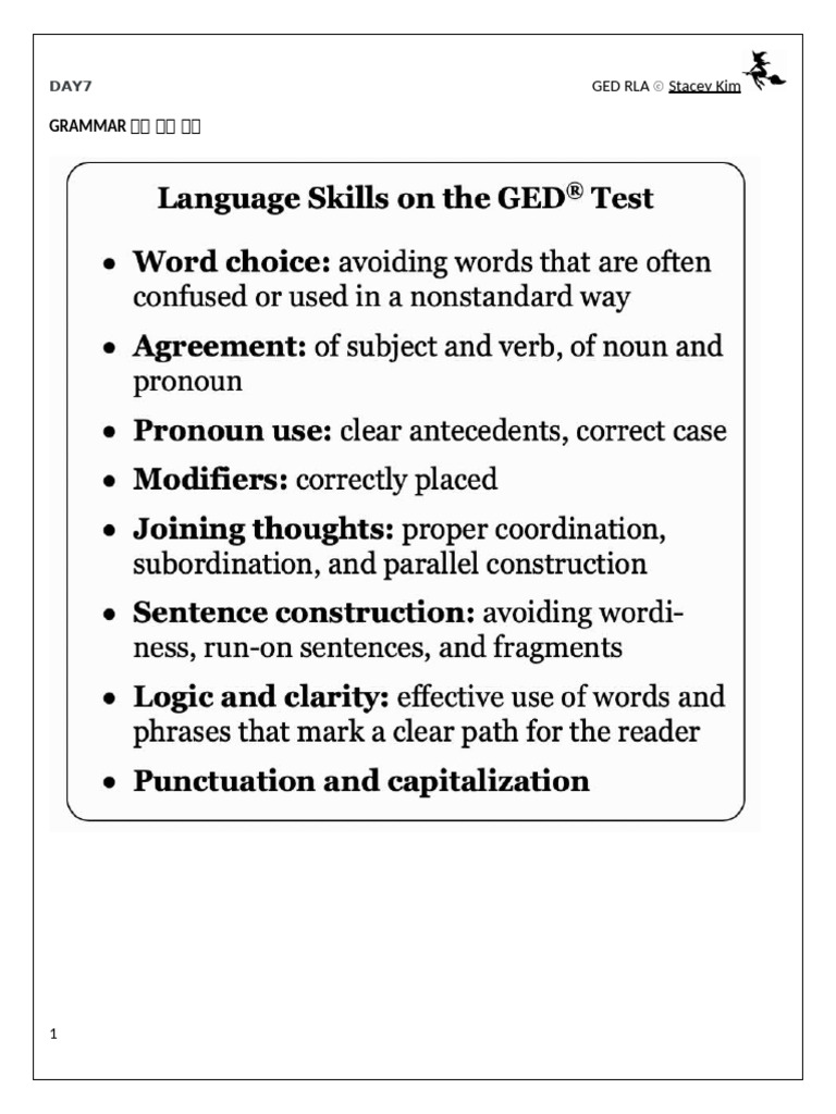 RLA Day7 - Grammar1 - 1 5 | PDF