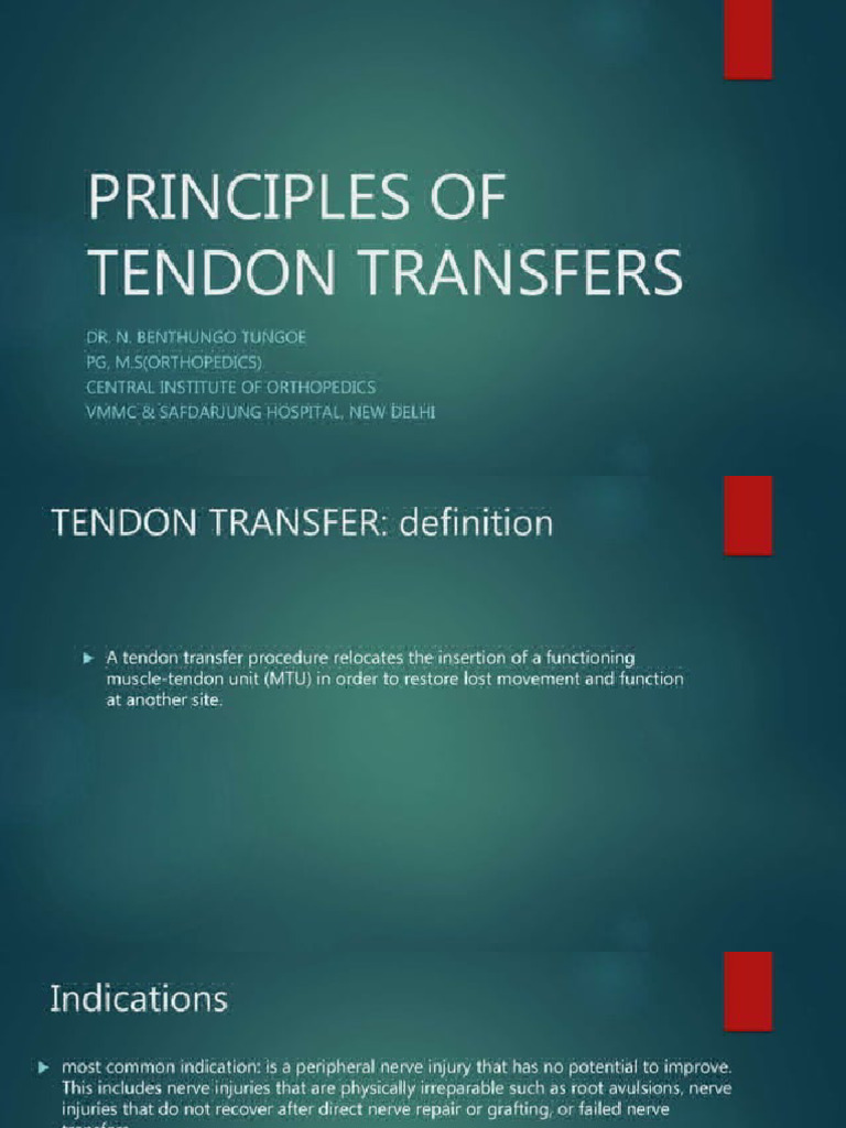 Tendon transfer | PDF