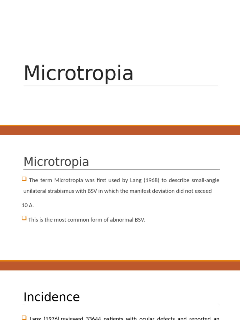 Microtropia | PDF | Clinical Medicine | Visual System