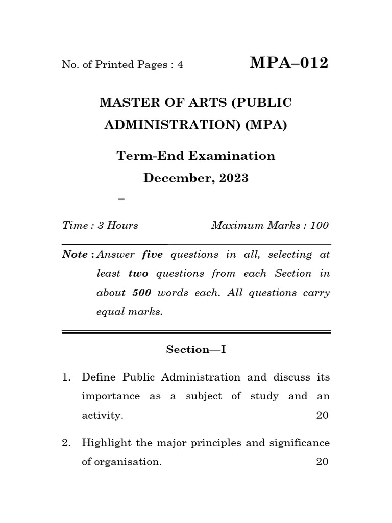 Administrative Theory Exam Guide | PDF