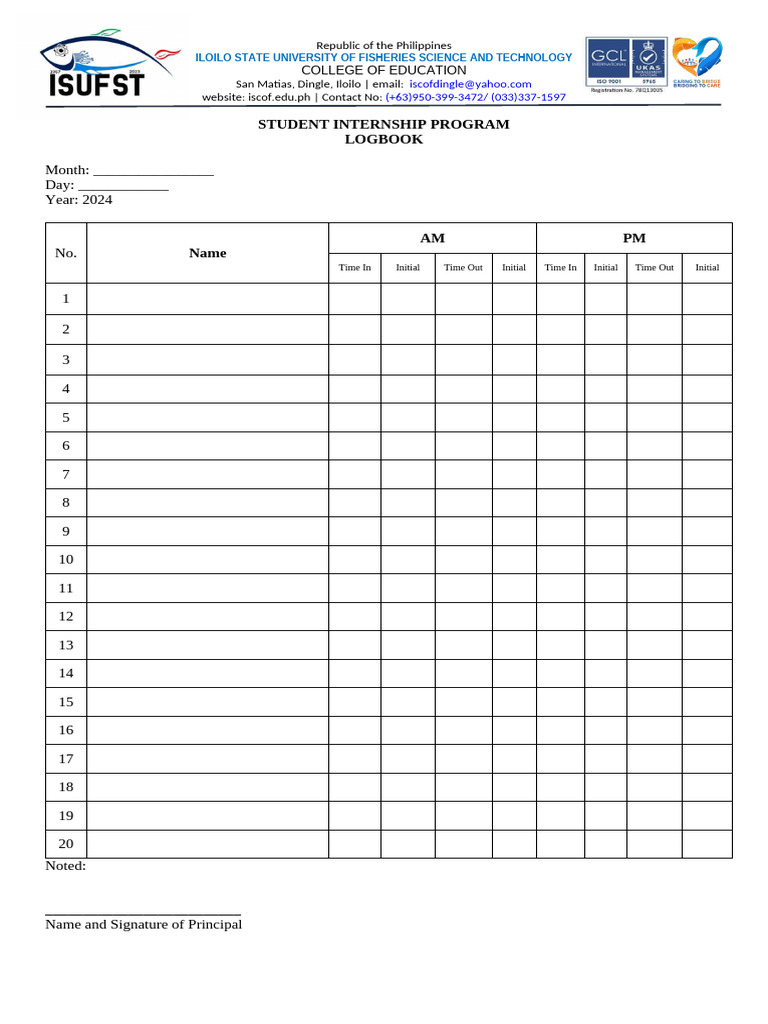 Student Internship Program Logbook - New | PDF