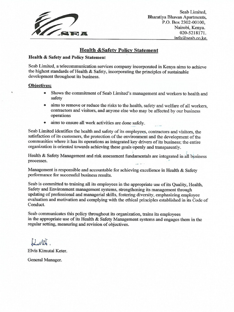 Health & Safety Policy Statement | PDF