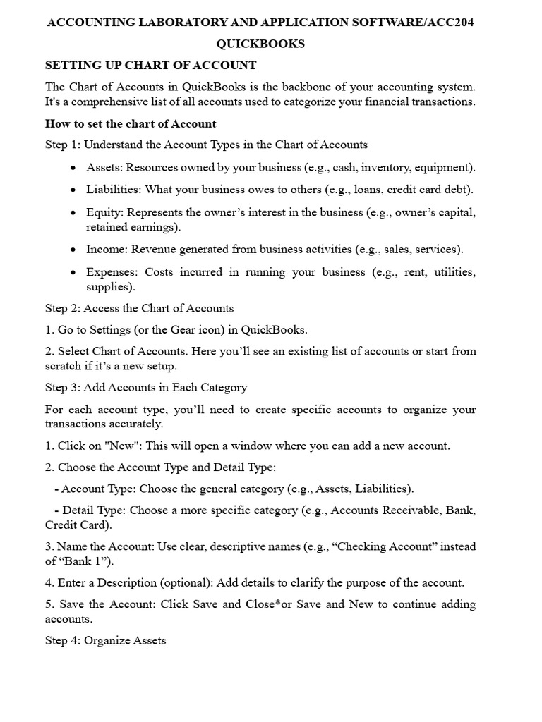 setting up Chart o Accounts | PDF | Debits And Credits | Income