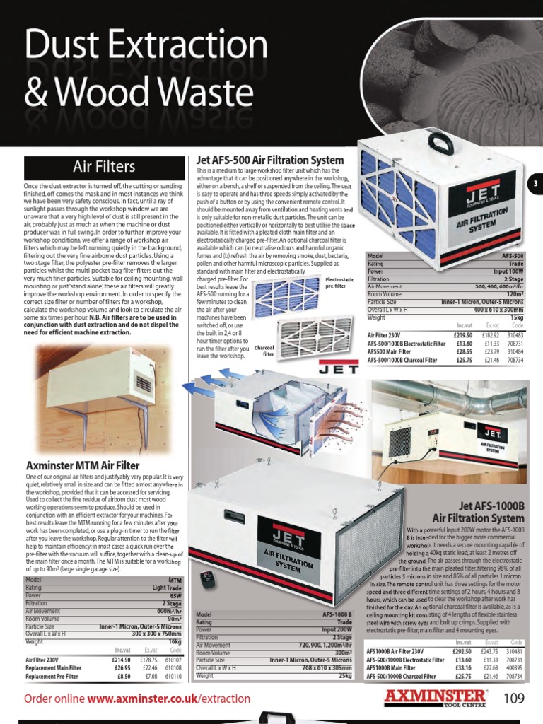 Axminster 03 - Dust Extraction & Wood Waste - p109-p126 | PDF | Vacuum ...