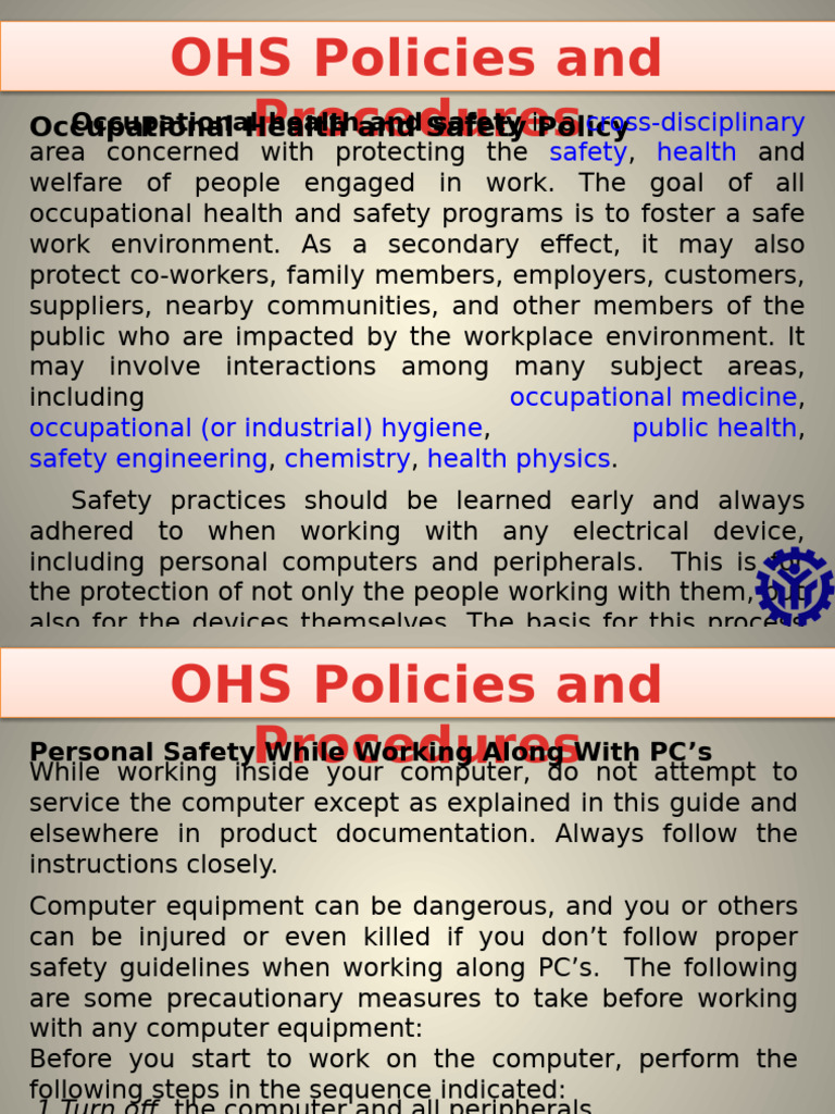 OHS-Policies-Procedures | PDF | Personal Protective Equipment | Occupational Safety And Health