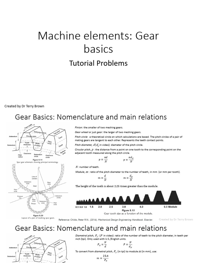 Gears Tutorial Problems Week 1 | PDF | Gear | Mechanics