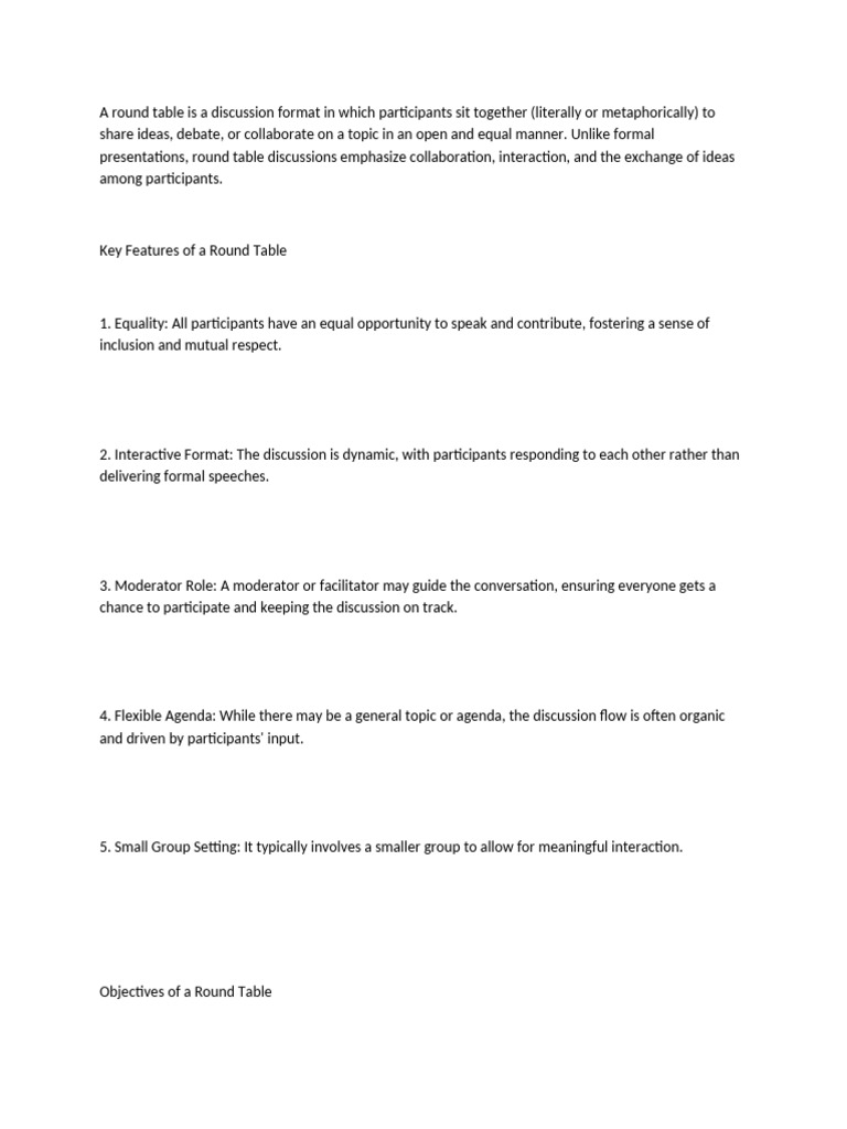 A Round Table i-WPS Office | PDF