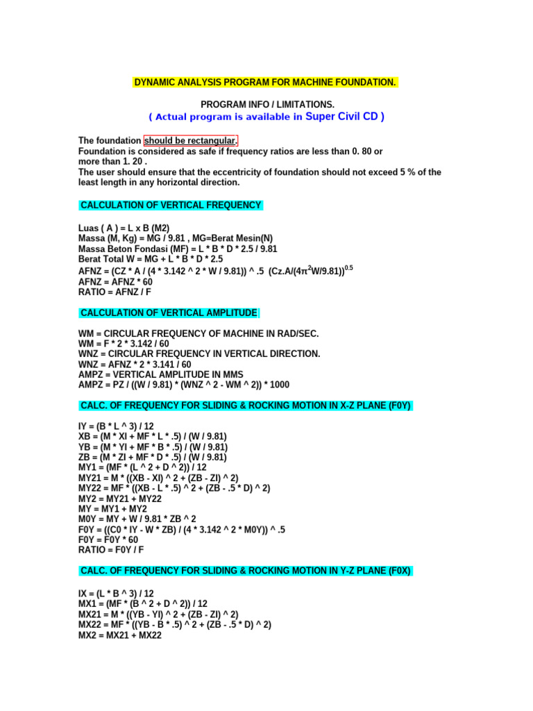 MACHINE FOUNDATION | PDF