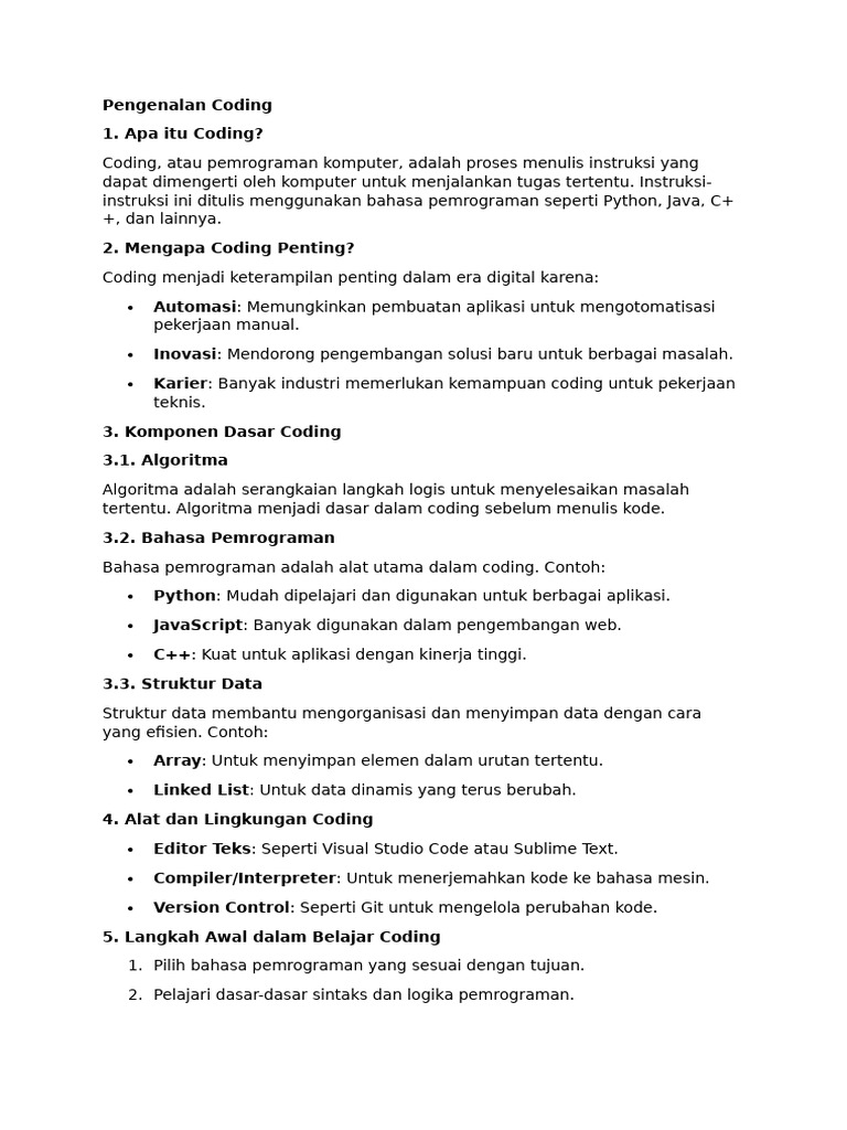 Pengenalan Coding | PDF