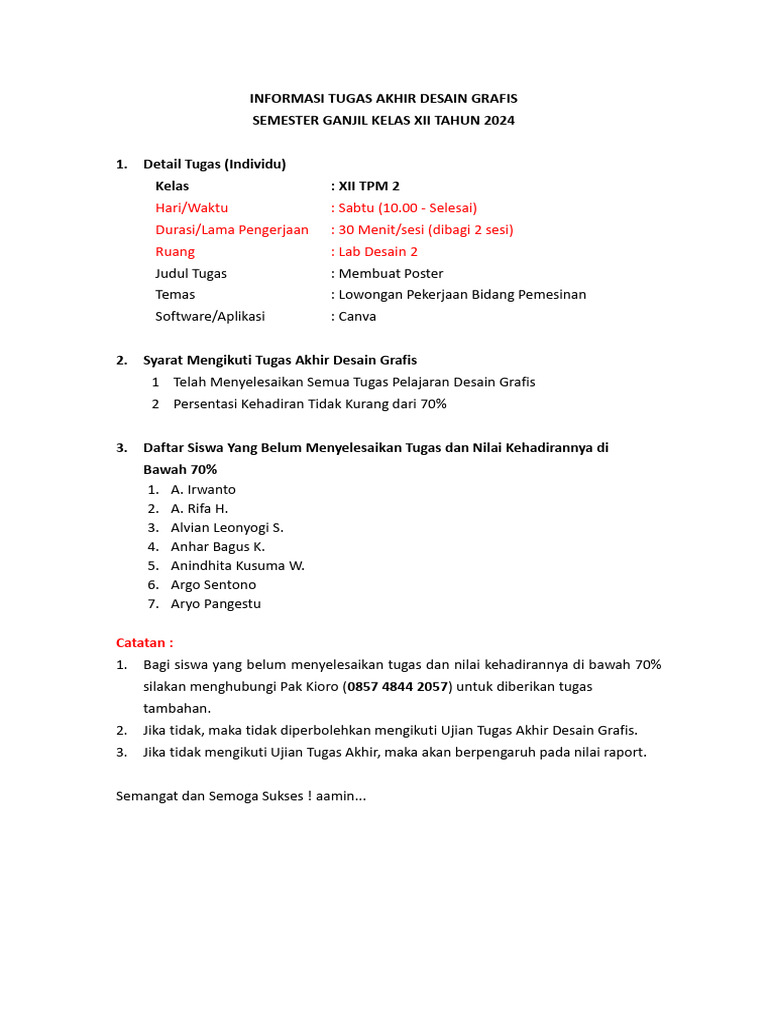 Tugas Akhir Desain Grafis Xii Tpm 2 | PDF