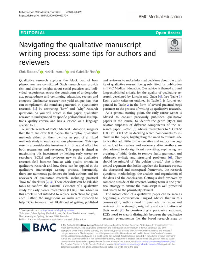 Navigating The Qualitative Manuscript Process | PDF | Methodology ...