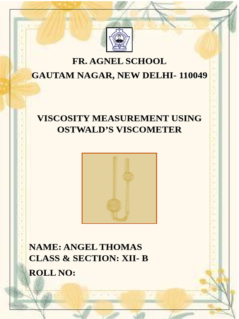 Angel Grason Chem Project Final | PDF | Viscosity | Liquids