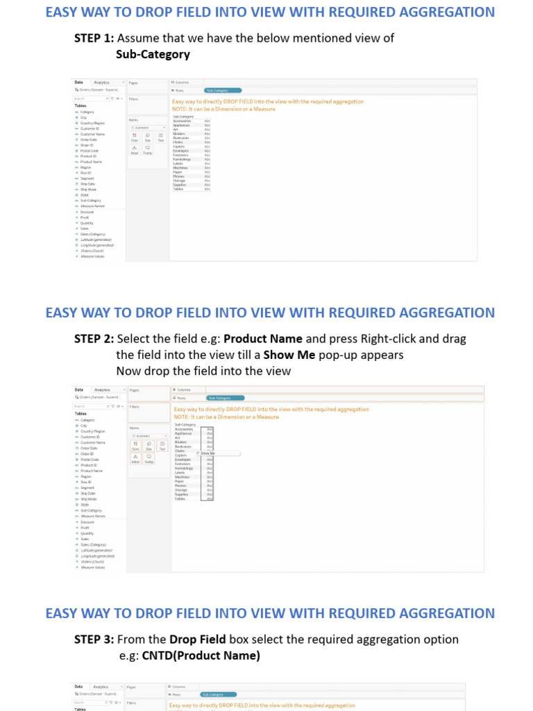 Drop Fields with Aggregation in Views | PDF