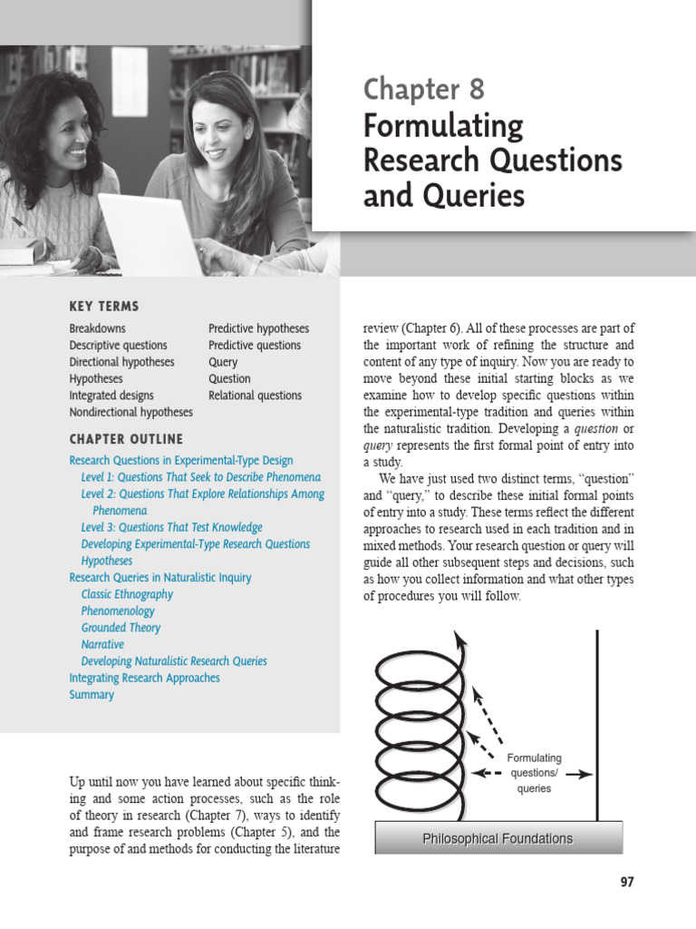 Formulating Research Questions And Queries Pdf Hypothesis Ethnography